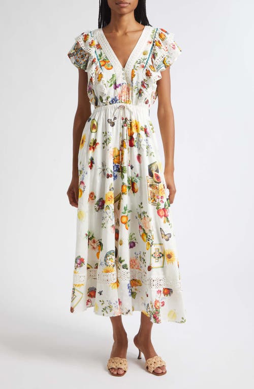 CAMILLA Camilla Printed Cotton & Silk Flutter Sleeve Dress